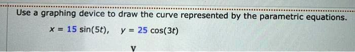 SOLVED: Use a graphing device to draw the curve represented by the parametric equations: x = 15 ...