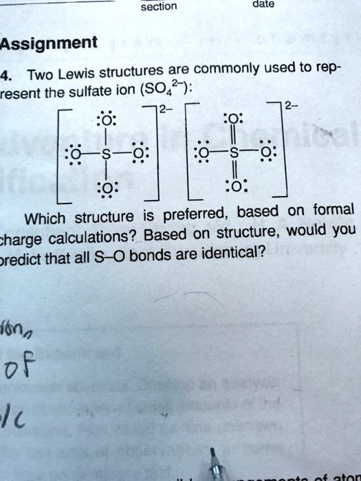 Solved Section Date Assignment Two Lewis Structures Are Commonly Used 3614