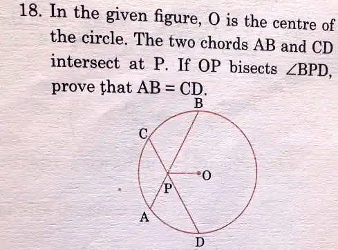 SOLVED: In the given figure, O is the centre of the circle. The two chords AB and CD intersect ...