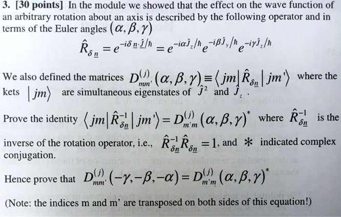 SOLVED: [30 points] In the module, we showed that the effect on the wave function of an ...