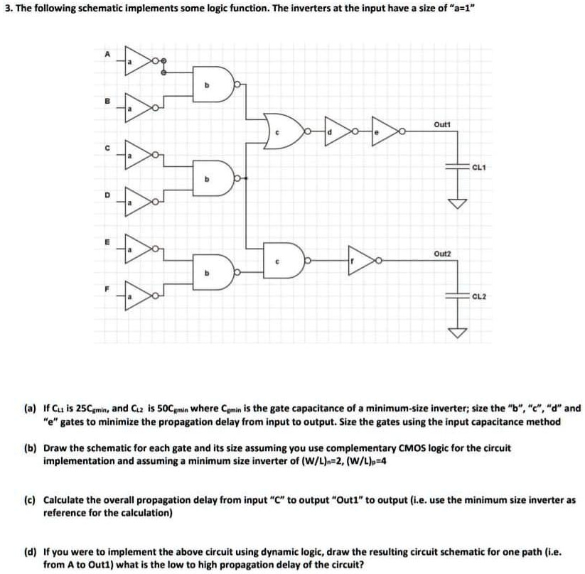 SOLVED: 3. The following schematic implements some logic function The inverters at the input ...