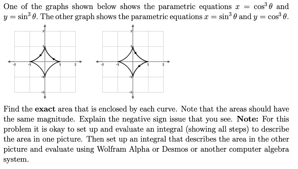 SOLVED: One of the graphs shown below shows the parametric equations ...