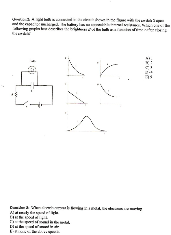 SOLVED: Question 2: A light bulb is connected in the circuit shown in ...