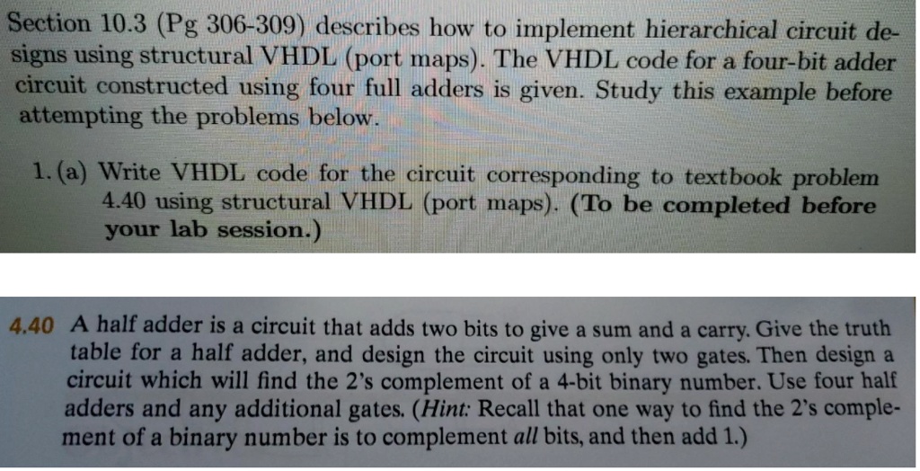 Solved Section 103 Pg 306 309 Describes How To Implement Hierarchical Circuit Designs Using