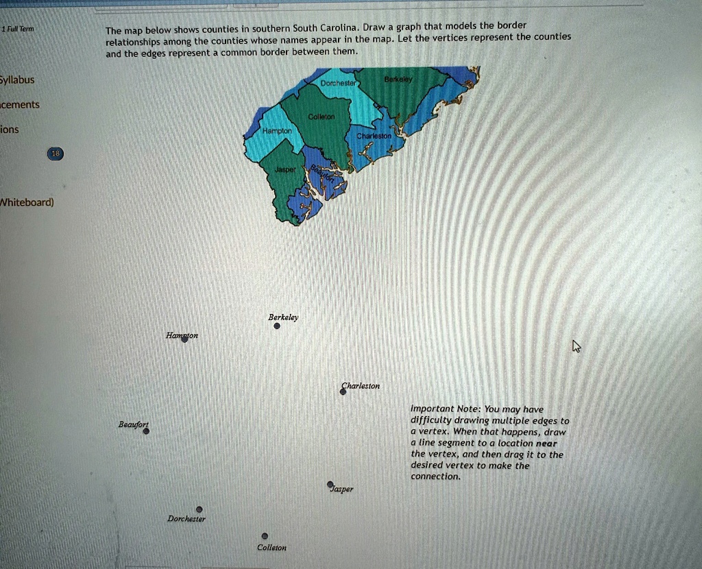 The map below shows counties in southern south carolina draw...