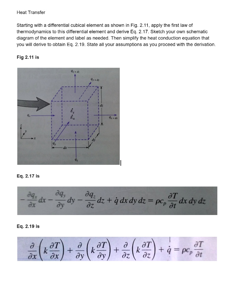 SOLVED: Starting with a differential cubical element as shown in Fig. 2 ...