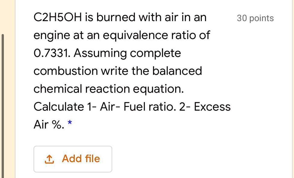 C2H5OH is burned with air in an engine at an equivalence ratio of 0. ...