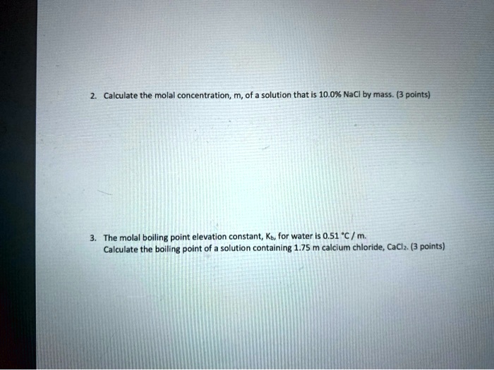 SOLVED: Calculate the molal concentration, m; of J solution that is 10. ... SOLVED: Calculate the molal concentration, m; of J solution that is 10. ...