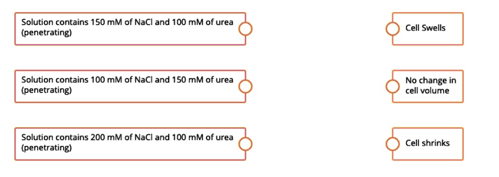 SOLVED: Solution contains 150 mM of NaCl and 100 mM of urea (penetrating) Cell Swells Solution ...