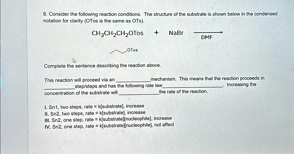 consider the following reaction conditions the structure of the ...