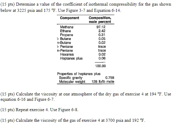 SOLVED: 15 pts) Determine a value of the coefficient of isothermal ...