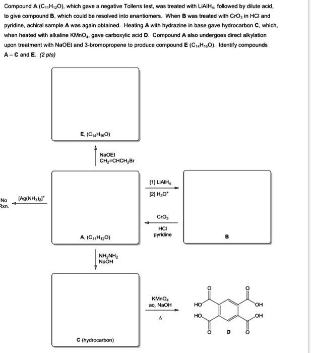 SOLVED: Compound (C,H#O) which gavo negative Tollens tost, was trealed ...