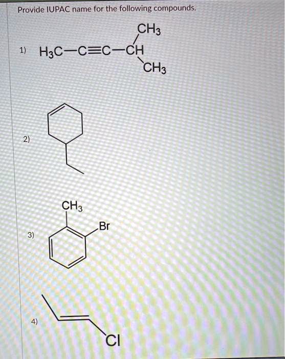 SOLVED: Provide IUPAC name for the following compounds: CH3CH2CH=CHCH3