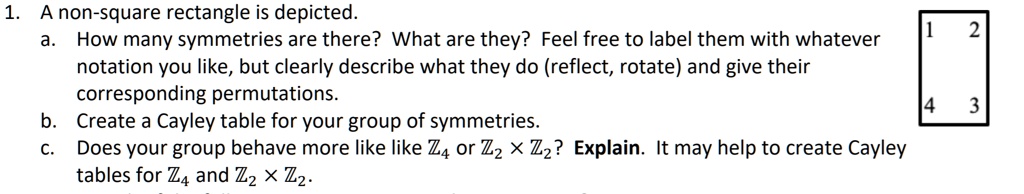 SOLVED: A non-square rectangle is depicted: How many symmetries are ...