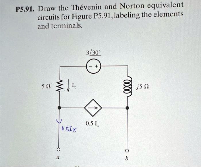 p591 draw the thevenin and norton equivalent circuits for figure p591 ...