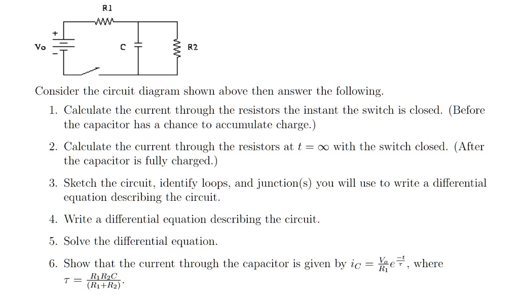 SOLVED: R1 WM Consider the circuit diagram shown above then answer the ...