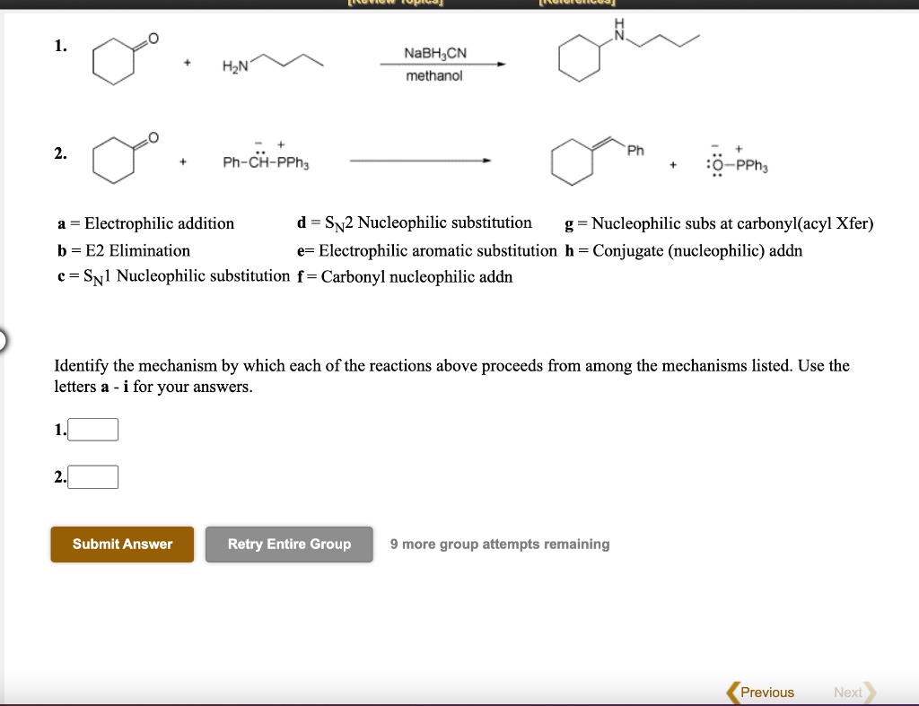 SOLVED:NaBH;CN methanol HzN Ph Ph- -CH-PPh} 6-PPh} 4 = Electrophilic addition d = S12 ...