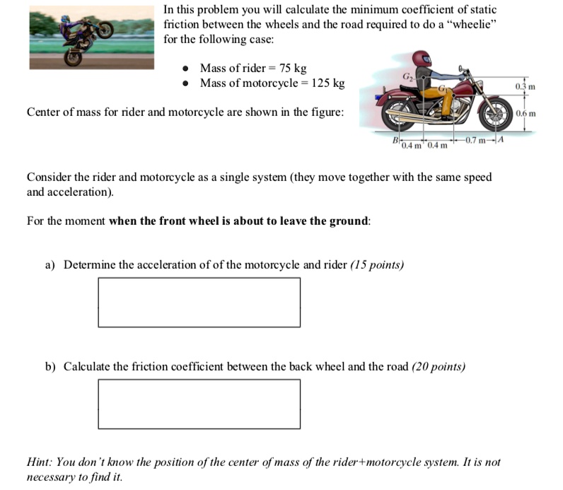 In This Problem You Will Calculate The Minimum Coefficient Of Static