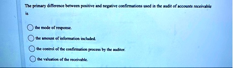 the primary difference between positive and negative confirmations used ...