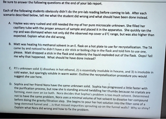 SOLVED: Be sure to answer the following questions at the end of your ...