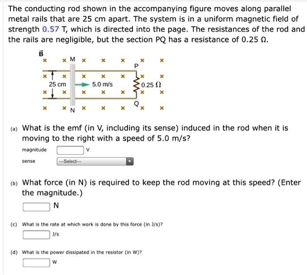 the conducting rod shown in the accompanying figure moves along ...