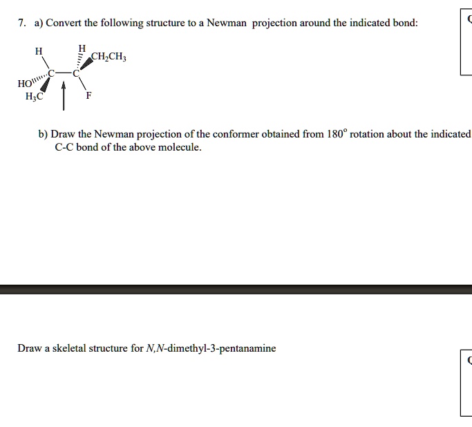 a convert the following structure to newman projection around the ...
