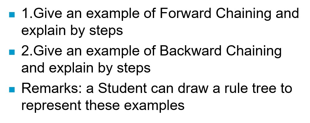 Solved Give An Example Of Forward Chaining And Explain It Step By Step