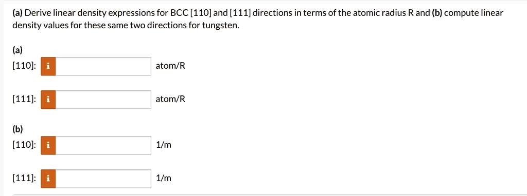 a derive linear density expressions for bcc 110and 111 directions in ...