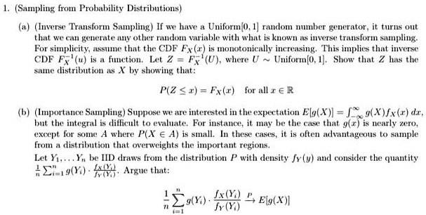 SOLVED: (Sampling from Frobahility Distributions ) (Inverse Transform ...