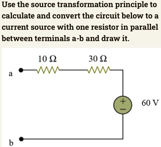 Use the source transformation principle to calculate and convert the ...