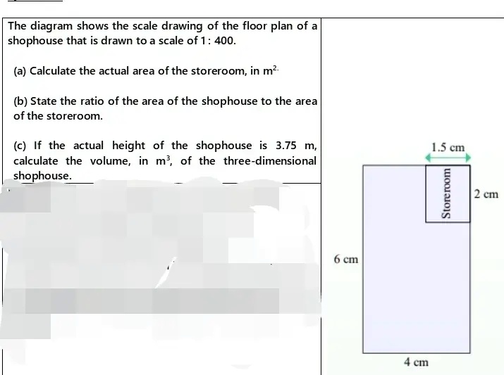 SOLVED: The diagram shows the scale drawing of the floor plan of a ...