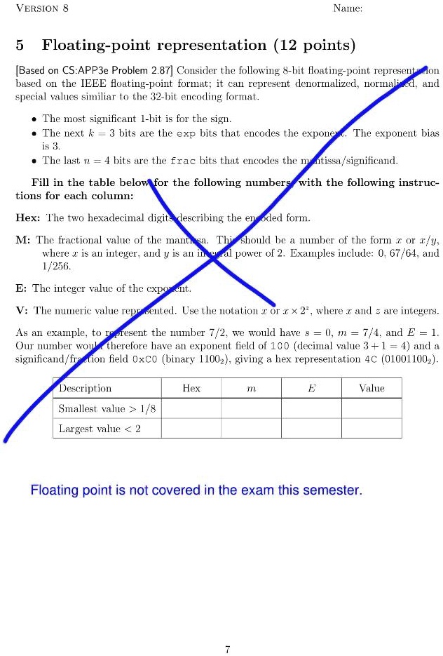 i know the image has been crossed out but please answer it anyway version8 name 5 floating point ...