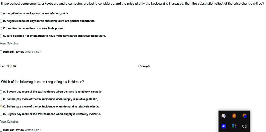 SOLVED: If two perfect complements,a keyboard and a computer,are being considered and the price ...