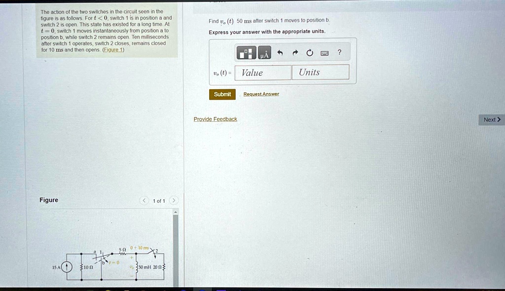 SOLVED: The action of the two switches in the circuit seen in the ...