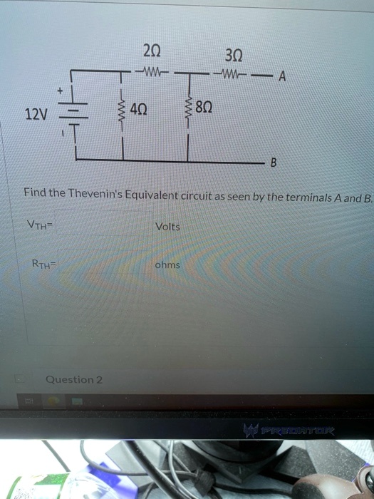 SOLVED: Thevenin and Norton Equations 20Î© 30 W A WWM 4Q 80Î© 12V B Find the Thevenin's ...