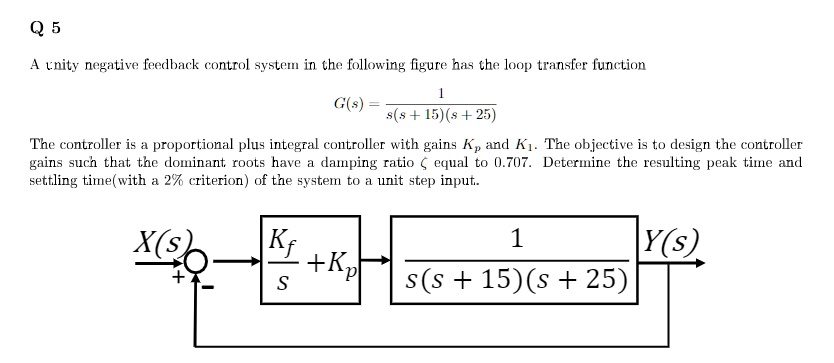 q5 a nity negative feedback control system in the following figure has the loop transfer ...