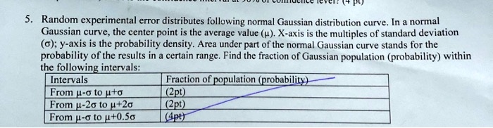 SOLVED: Random experimental error is distributed following a normal ...