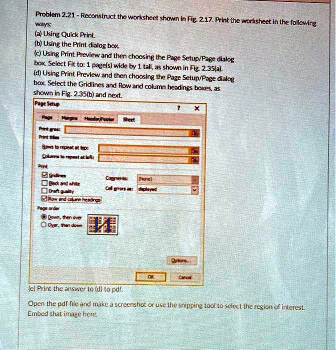 SOLVED: Problem 2.21 - Reconstruct the worksheet shown in Fig. 2.17 ...
