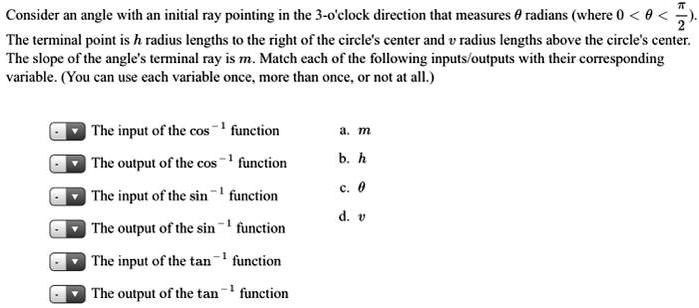 SOLVED: Consider an angle with an initial ray pointing in the 3 o'clock direction that measures ...