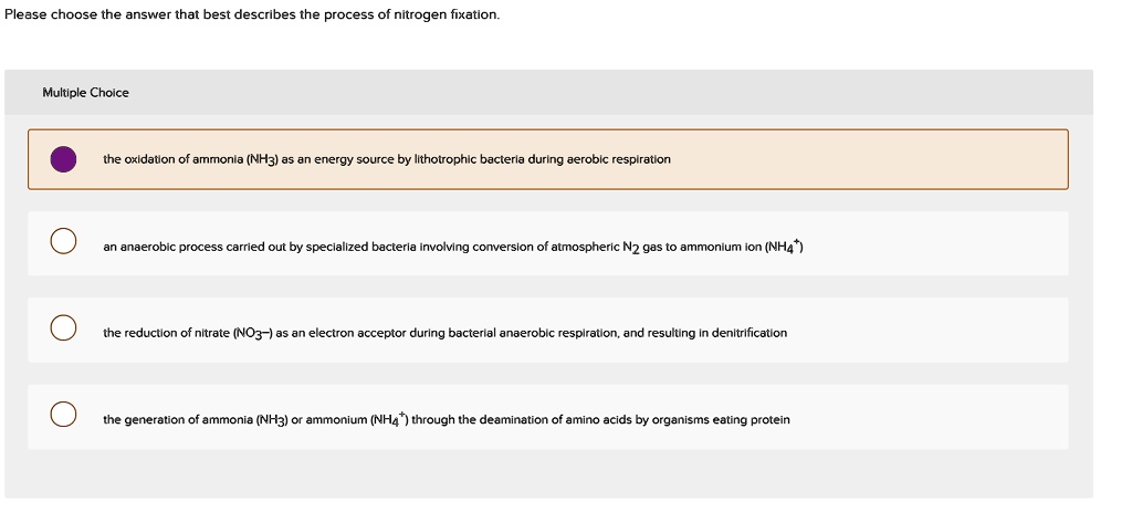 please choose the answer that best describes the process of nitrogen fixation multiple choice ...