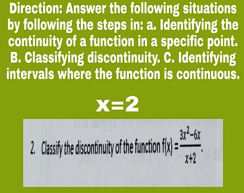 SOLVED: Text: Direction: Answer the following situations by following ...