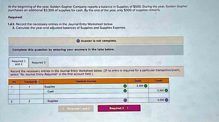 SOLVED: Record the necessary entries in the Journal Entry Worksheet ...