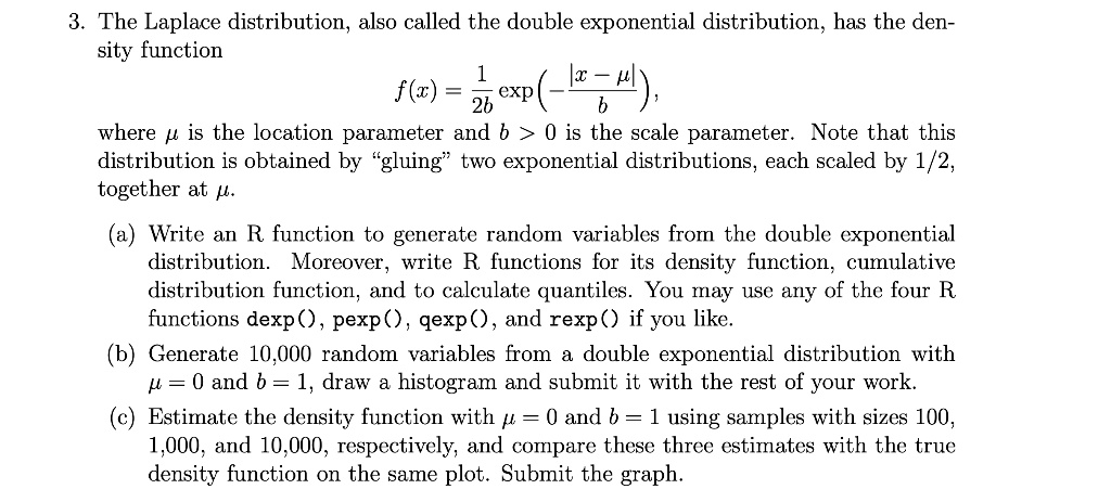 Solved The Laplace Distribution Also Called The Double Exponential