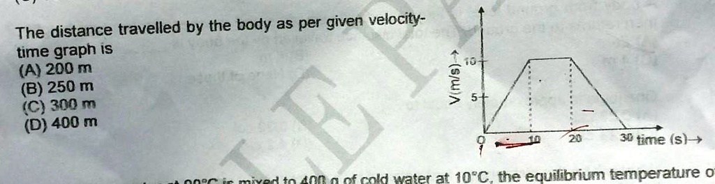 SOLVED: The distance travelled by the body as per given velocity-time ...