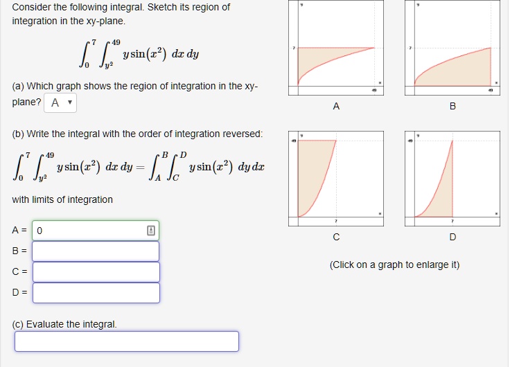 SOLVED: Consider the following integral. Sketch its region of integration in the xy-plane: âˆ ...