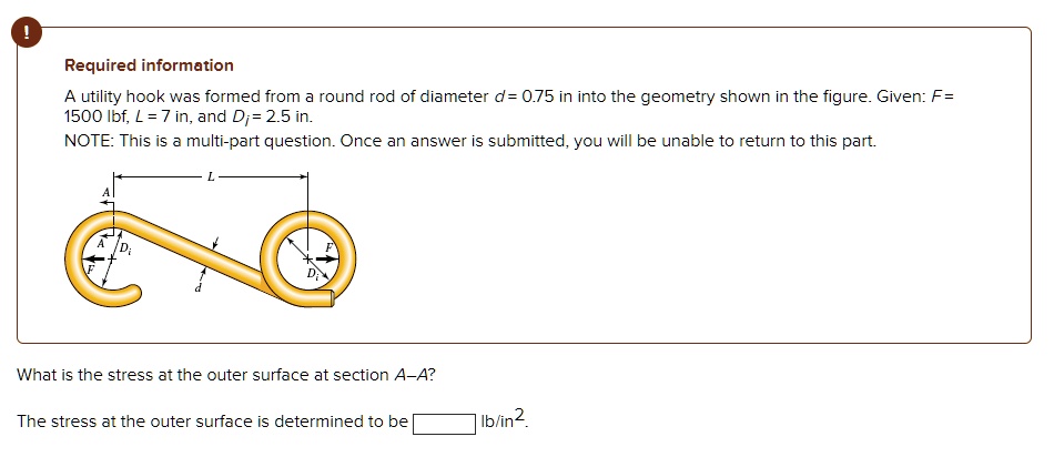 requiredinformation a utility hook was formed from a round rod of ...