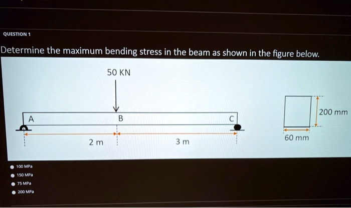 SOLVED: What is the maximum bending stress, maximum shear force, maximum bending moment, and ...