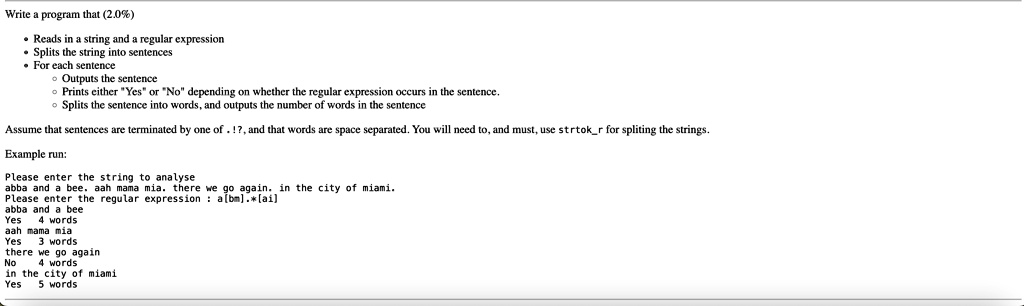 Solved Write A Program That Reads In A String And A Regular Expression Splits The String 4790