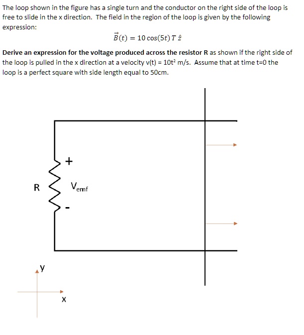 SOLVED: The loop shown in the figure has a single turn, and the ...