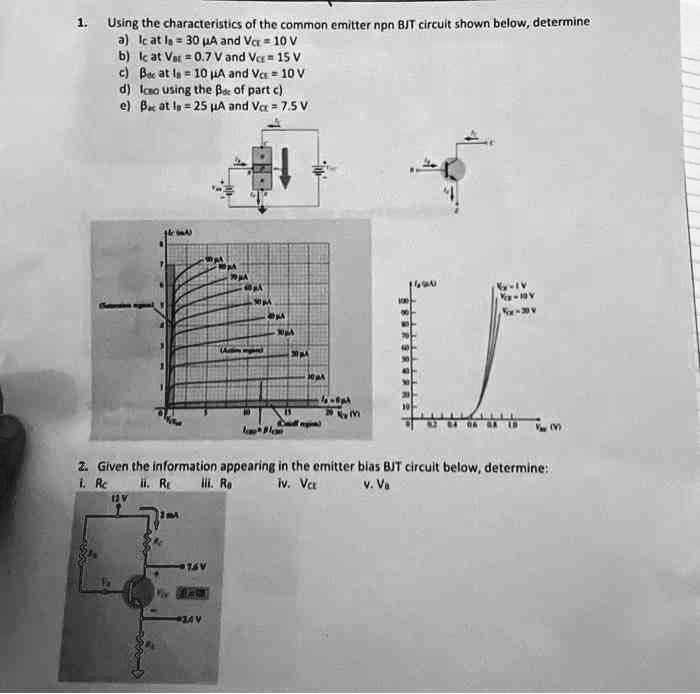 Solved 1 Using The Characteristics Of The Common Emitter Npn Bjt